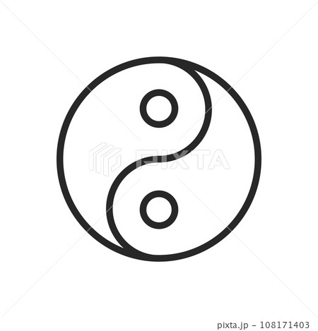 Yin Yang Icon. Editable Line Vector Symbol of...のイラスト素材 [108171403] - PIXTA