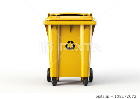 Yellow bin isolated on white background....のイラスト素材 [108172072] - PIXTA
