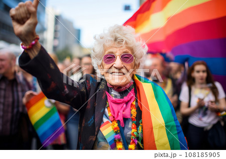 90 year old LGBT activist fighting for equalityのイラスト素材 [108185905] - PIXTA