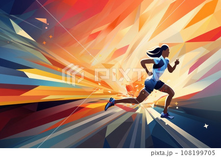 marathon poster design abstract backgroundのイラスト素材 [108199705] - PIXTA