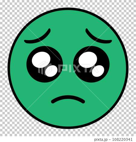 Pien crying face icon green - Stock Illustration [108220341] - PIXTA