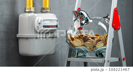 Saving natural gas, energy costs and energy...のイラスト素材 [108221467] - PIXTA