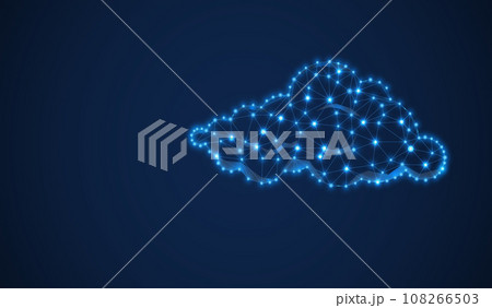 Cloud wireframe technology vector background.のイラスト素材 [108266503] - PIXTA