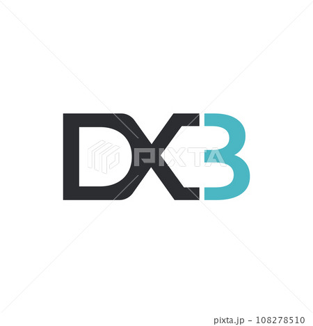 DXB letter logo design on white backgroundのイラスト素材 [108278510] - PIXTA
