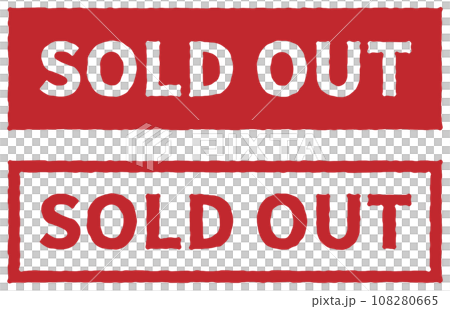 SOLD OUT label red - Stock Illustration [108280665] - PIXTA