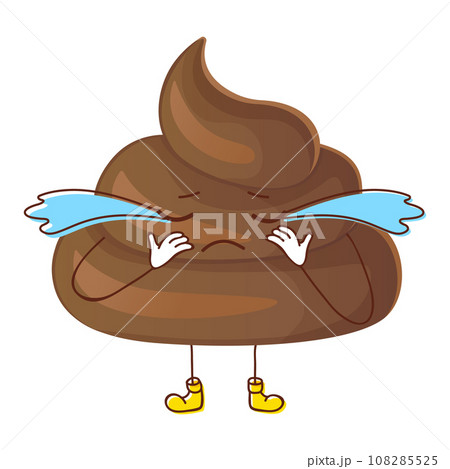 Poop ironic tearful character its citrusy...のイラスト素材 [108285525] - PIXTA