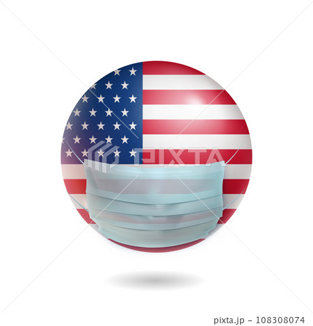 USA coronavirus pandemic icon. Realistic...のイラスト素材 [108308074] - PIXTA