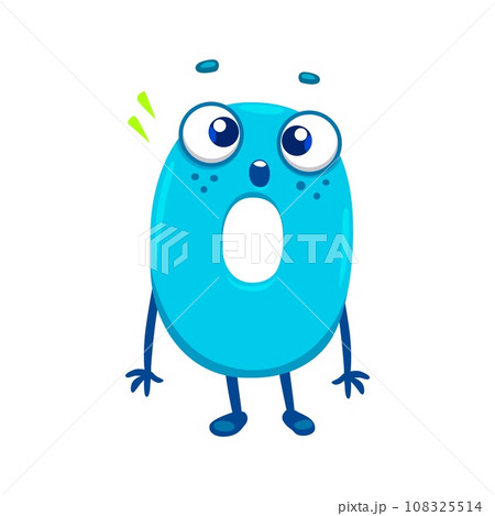 Cartoon funny math number zero 0 character for...のイラスト素材 [108325514 ...