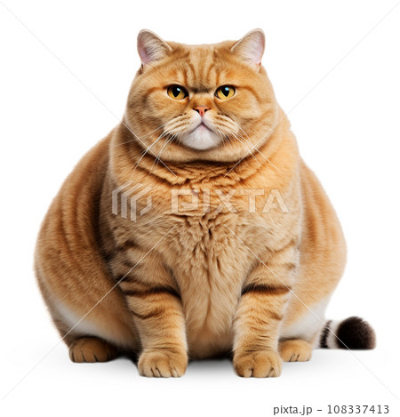 Fat cat isolated on a transparent background.のイラスト素材 [108337413] - PIXTA