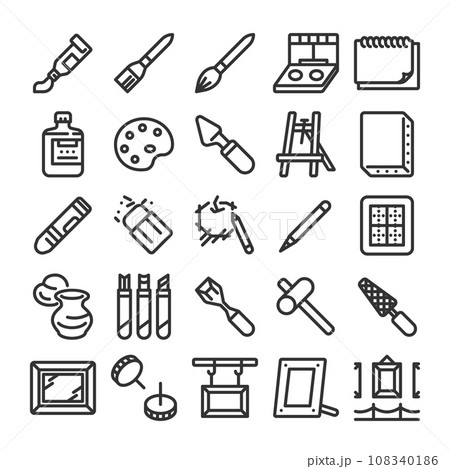 美術制作 画材 アイコン セットのイラスト素材 [108340186] - PIXTA