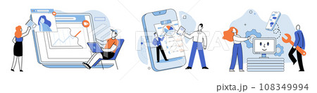 Online communication. Vector illustration....のイラスト素材 [108349994] - PIXTA