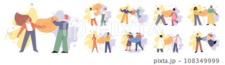 Social distance vector illustration. The social...のイラスト素材 [108349999 ...
