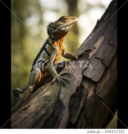 champelion lizard matching color of backgroundのイラスト素材 [108421381] - PIXTA