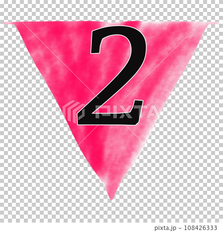 decorative triangle flags with number - Stock Illustration [108426333 ...