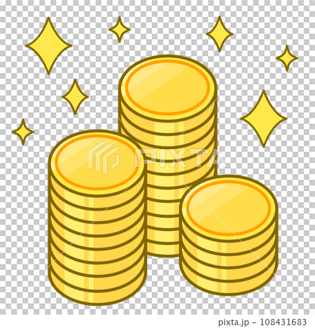 Illustration of a stack of simple plain coins - Stock Illustration ...