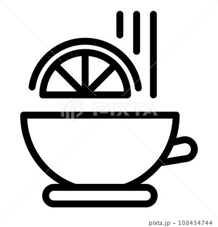Lemon tea icon. Outline lemon tea vector icon...のイラスト素材 [108434744] - PIXTA