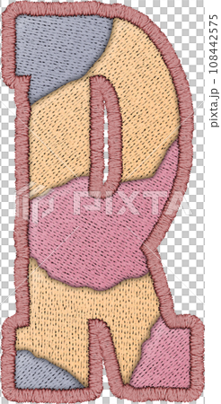 R Patchwork Uppercase Letter - Quilted Stitch... - Stock Illustration ...
