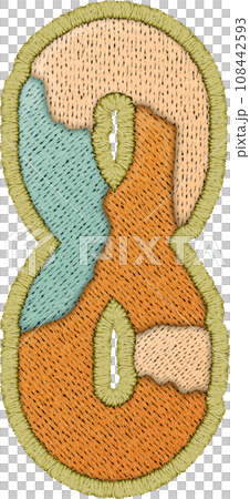Number 8 Patchwork Letter - Quilted Stitch... - Stock Illustration ...