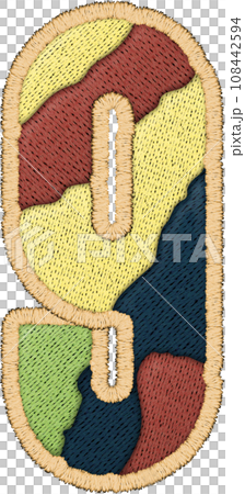 Number 9 Patchwork Letter - Quilted Stitch... - Stock Illustration ...