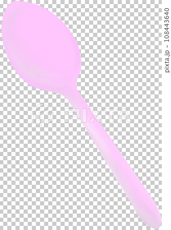 pink plastic spoon isolated on white background - Stock Illustration ...