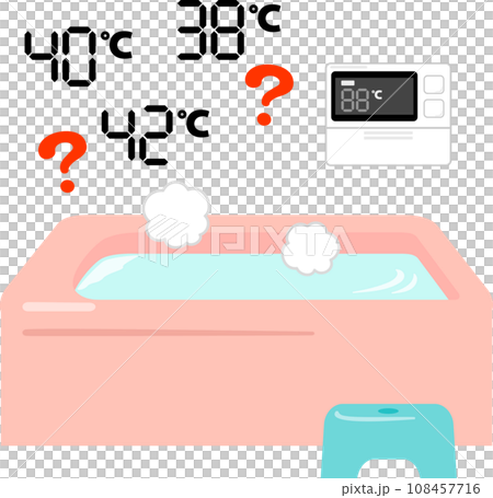 Bath temperature settings and question marks - Stock Illustration ...