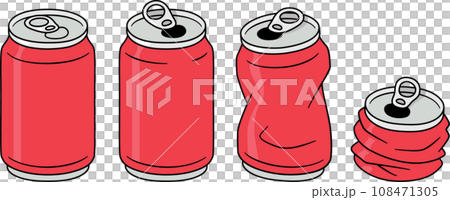 Crushed aluminum can drawing set - Stock Illustration [108471305] - PIXTA