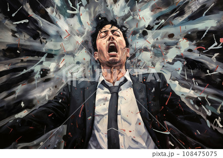 portrait of a man in a business suit falling on...のイラスト素材 [108475075 ...