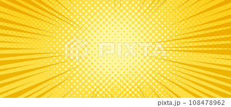 Yellow radial dotted comic background. Speed...のイラスト素材 [108478962] - PIXTA