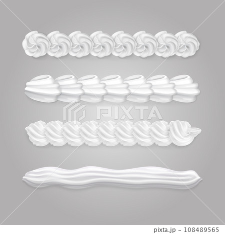 Whipped cream border. Whipping creamy line...のイラスト素材 [108489565] - PIXTA
