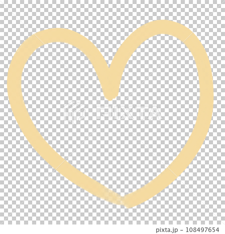 Hand Drawn Yellow Heart illustration And... - Stock Illustration ...