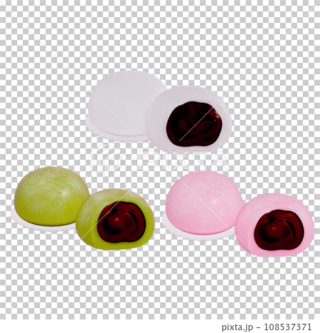 Japanese dessert 3D Mochi , 3d rendering - Stock Illustration ...
