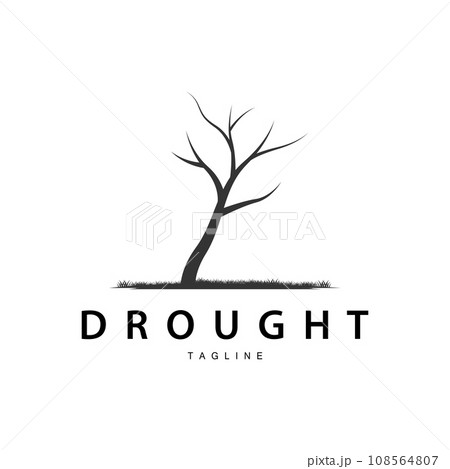 Drought Logo, Dry Tree Logo Design with Simple,...のイラスト素材 [108564807 ...