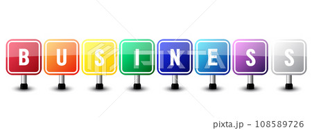 Business sign colorful on white background....のイラスト素材 [108589726] - PIXTA