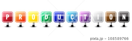 Production sign colorful on white background....のイラスト素材 [108589766] - PIXTA