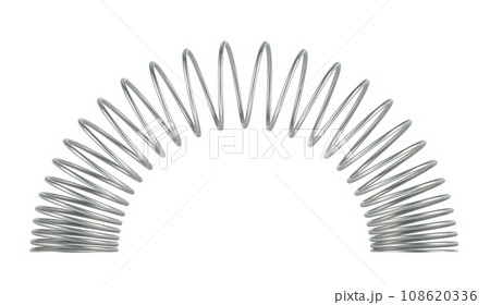 Metallic helical coil spring, 3D renderingのイラスト素材 [108620336] - PIXTA