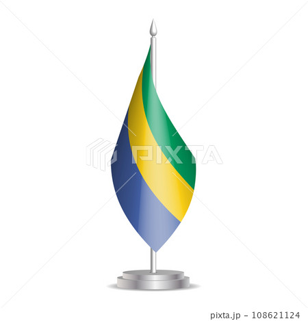 Gabon flag - 3D mini flag hanging on desktop...のイラスト素材 [108621124] - PIXTA