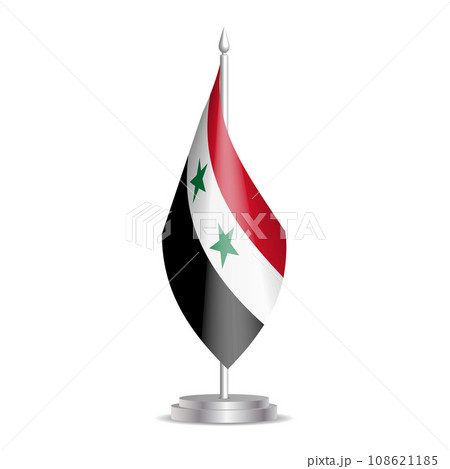 Syria flag - 3D mini flag hanging on desktop...のイラスト素材 [108621185] - PIXTA