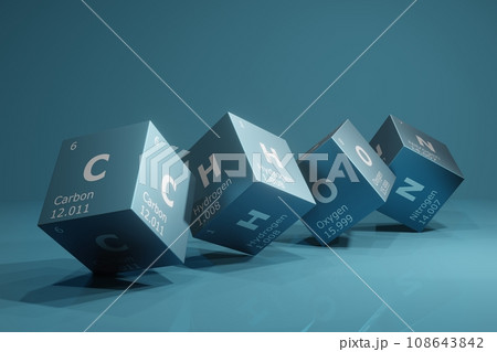 3D rendering cubes of the elements of the...のイラスト素材 [108643842] - PIXTA