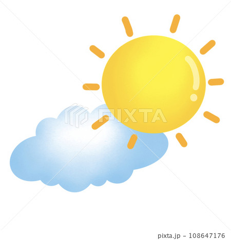 sun icon with cloud のイラスト素材 [108647176] - PIXTA