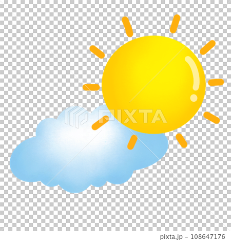 sun icon with cloud のイラスト素材 [108647176] - PIXTA