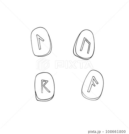 Hand drawn viking runes alphabet, Celtic font...のイラスト素材 [108661800] - PIXTA