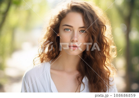 Portrait of Innocence woman. AI-generated contentのイラスト素材 [108686859 ...