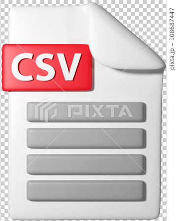 3D icon illustration of '.Csv file icon'のイラスト素材 [108687447] - PIXTA