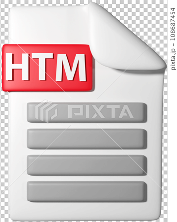 3D icon illustration of '.htm file icon'-插圖素材 [108687454] - PIXTA圖庫