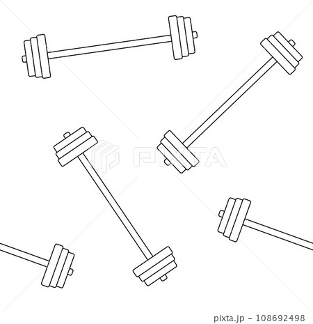 Vector seamless pattern of flat weight barbellのイラスト素材 [108692498] - PIXTA