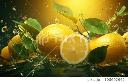 Vibrant oranges submerged in clear water with...のイラスト素材 [108692962] - PIXTA