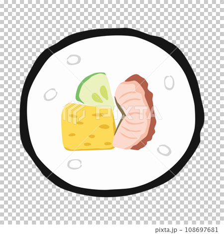 Cross section illustration of rolled sushi [eel... - Stock Illustration ...