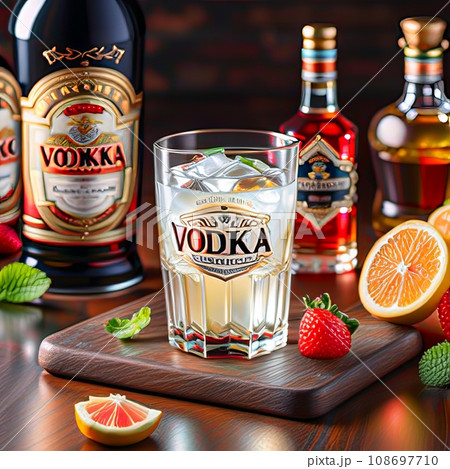 Illustration of vodka on the menu of a...のイラスト素材 [108697710] - PIXTA