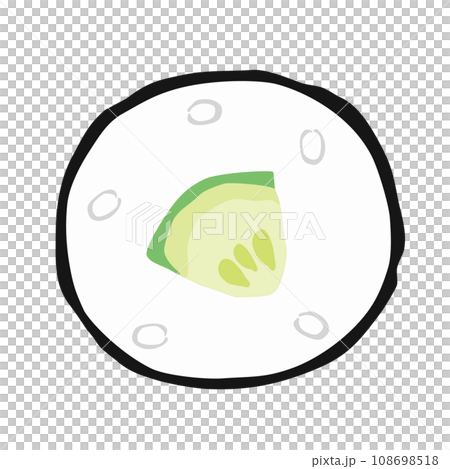 Cross-sectional illustration of thin sushi... - Stock Illustration ...