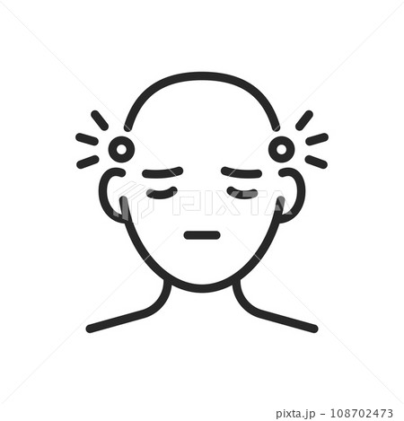 TMJ Headache Icon. Vector Isolated Linear...のイラスト素材 [108702473] - PIXTA